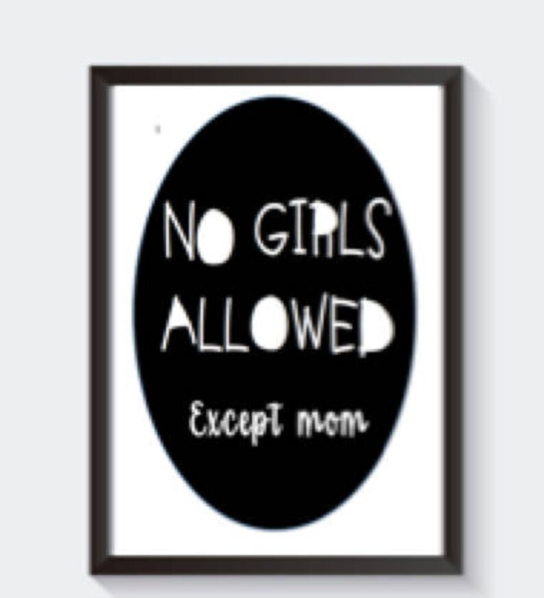 No Girls Allowed Sign, Digital Printable, Kids Room, Fort, Play Room ...