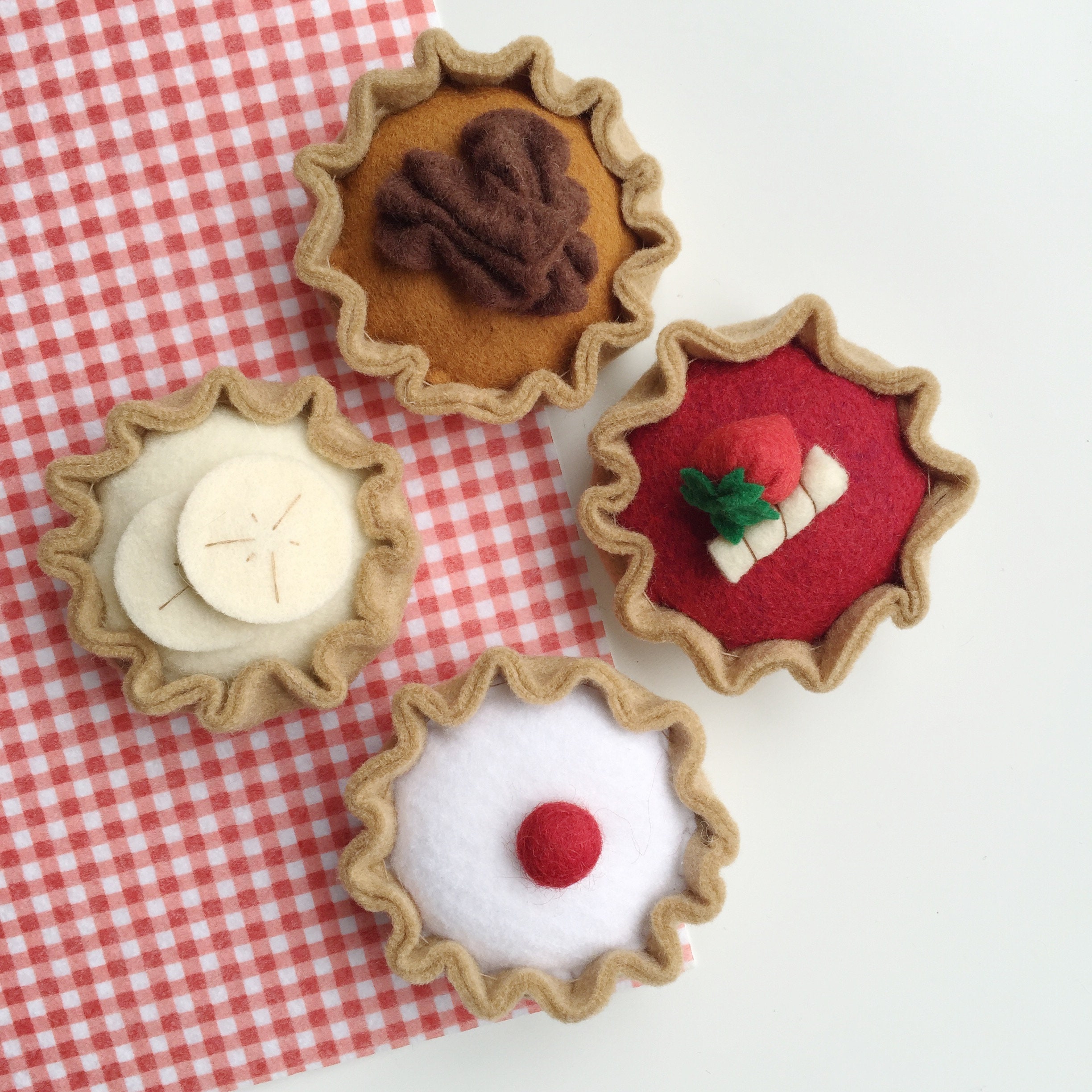 Felt Food Cakes, Pretend Play Tea Party Tarts, Play Kitchen, Play House ...
