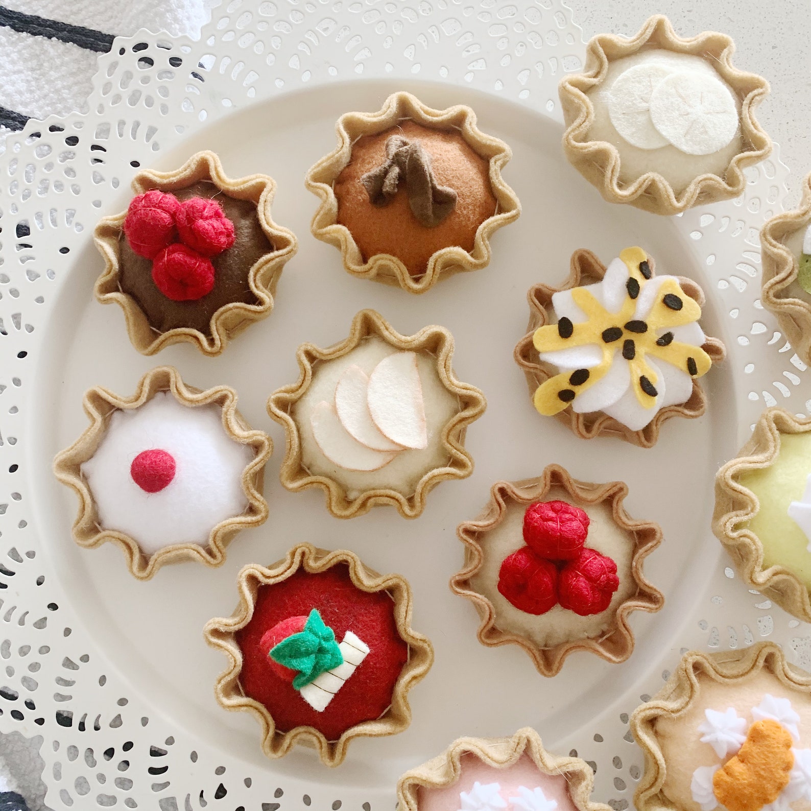 Felt Food Cakes, Pretend Play Tea Party Tarts, Play Kitchen, Play House ...