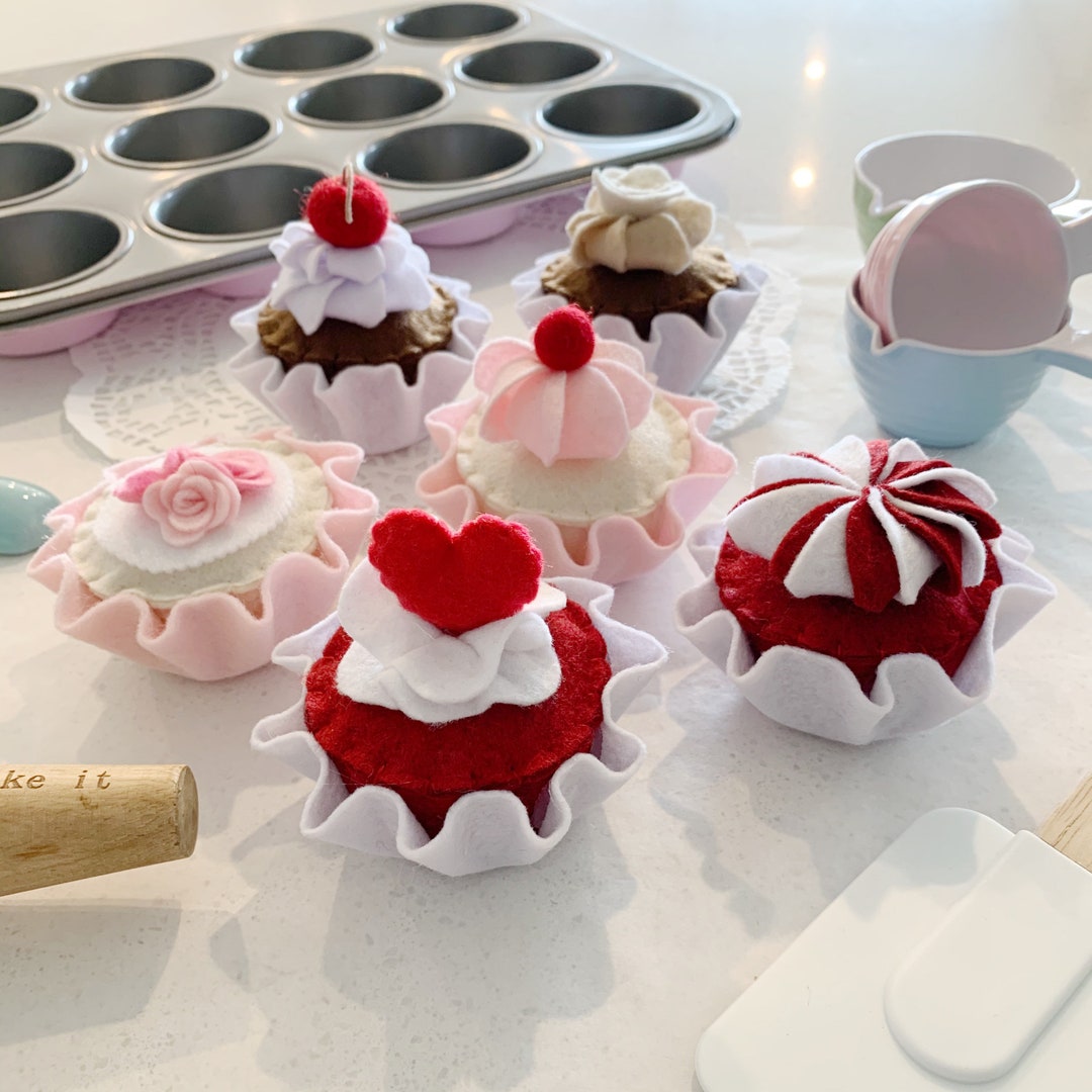 Felt Food Cupcakes, Tea Party, Play Food, Pretend Play Kitchen, Play ...