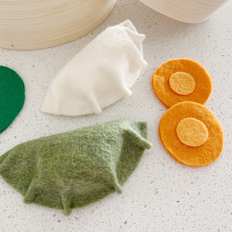 Felt Food Dumplings and Steam Basket Set Pretend Play Play | Etsy