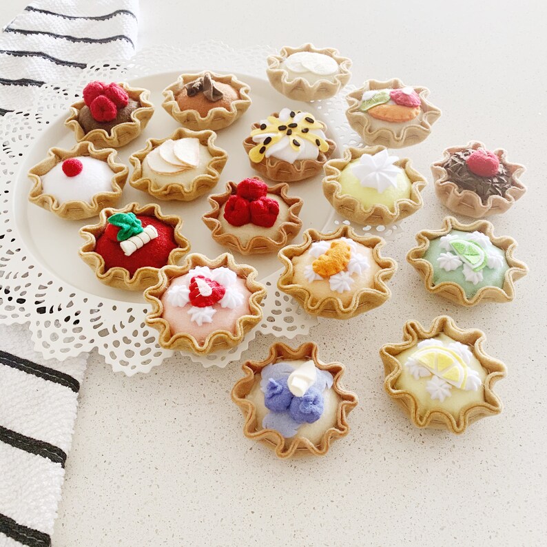 Felt Food Cakes, Pretend Play Tea Party Tarts, Play Kitchen, Play House ...
