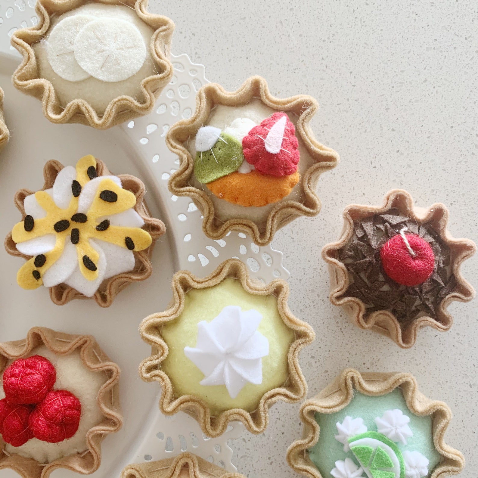Felt Food Cakes, Pretend Play Tea Party Tarts, Play Kitchen, Play House ...