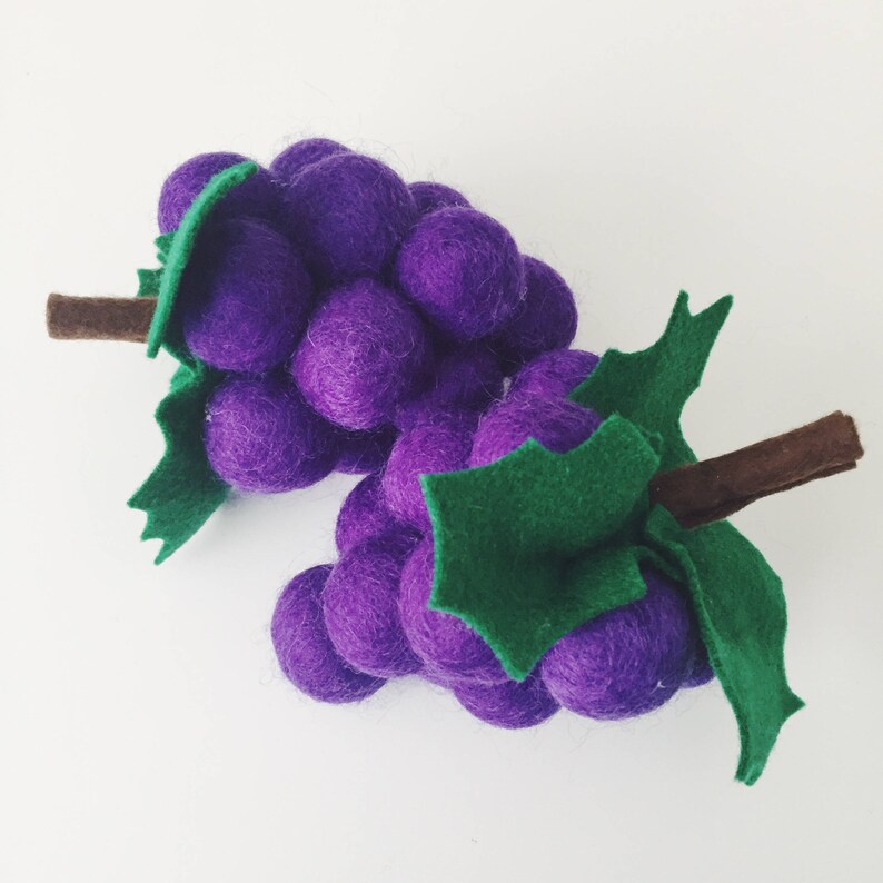 Felt Play Food Grapes, Play Kitchen, Play Shop, Purple Grapes, Bunch of ...