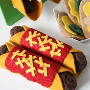Mexican Pretend Play Food, Felt Food Play Tacos, Enchiladas and Nachos ...
