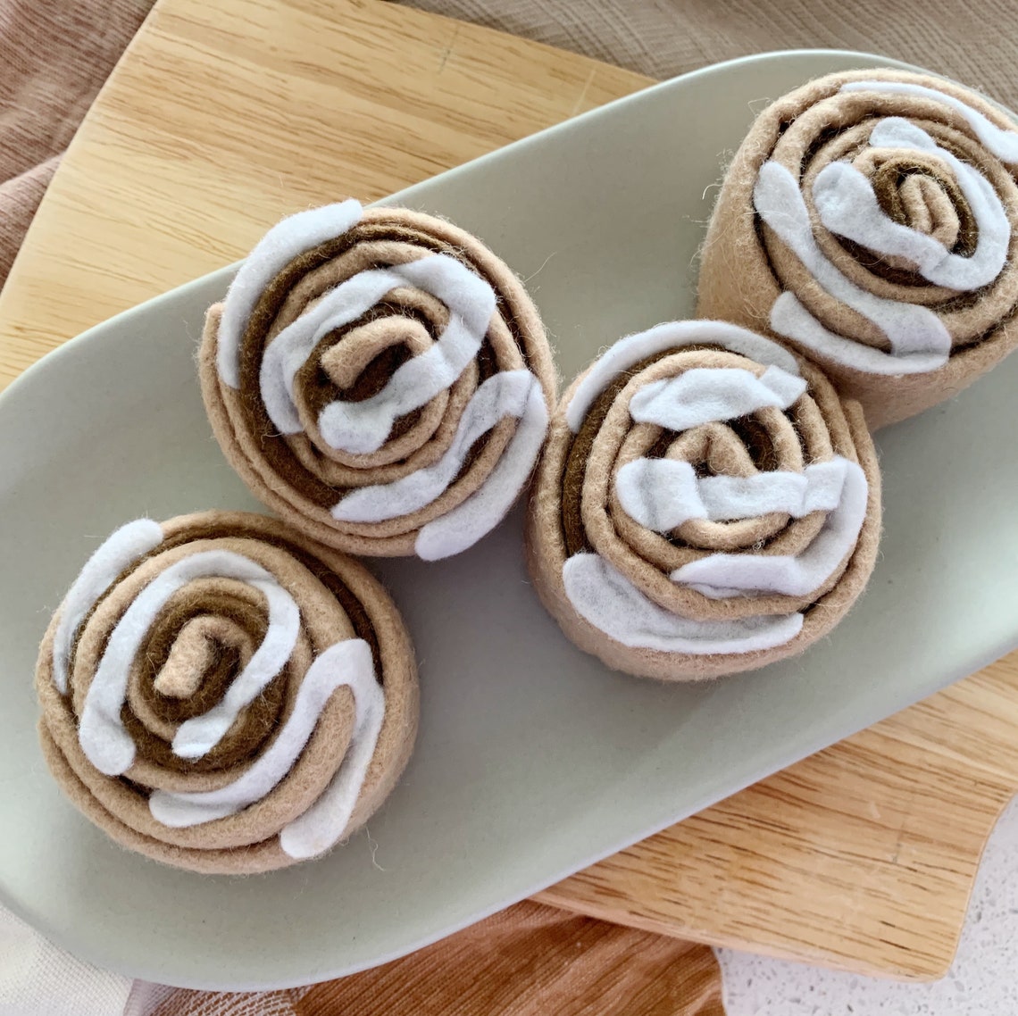 Felt Food Cinnamon Rolls Play Food Bakery Pastry Play Shop | Etsy