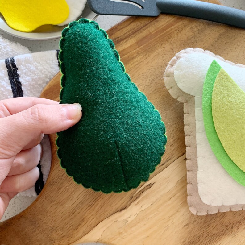 Felt Food Avocado, Felt Fruit, Play Food Avocado on Toast, Felt Food ...