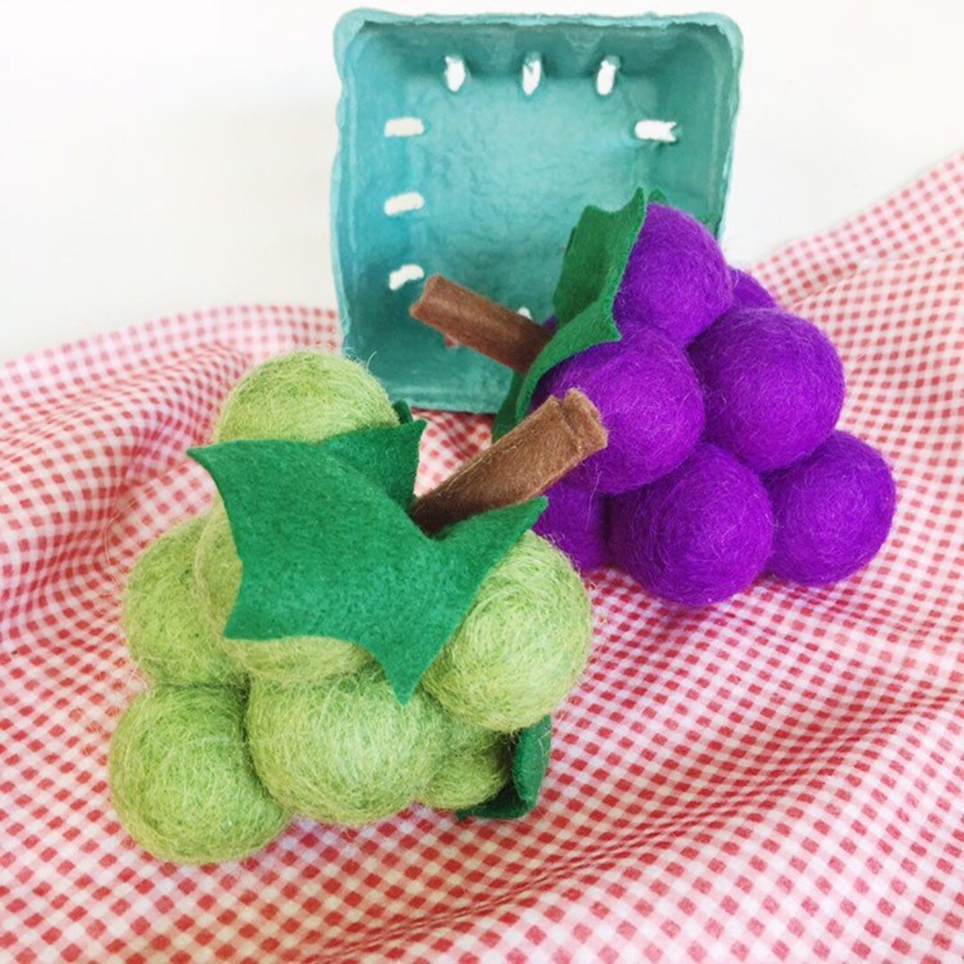 Felt Play Food Grapes, Play Kitchen, Play Shop, Purple Grapes, Bunch of ...