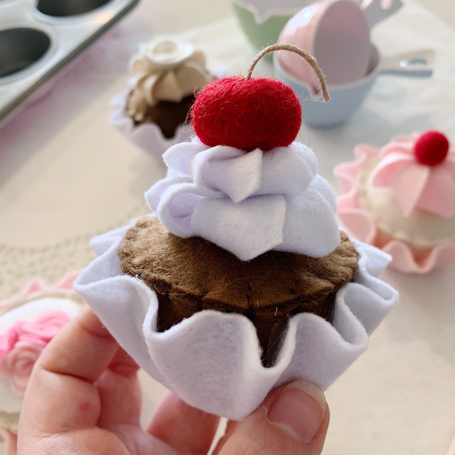Felt Food Cupcakes, Tea Party, Play Food, Pretend Play Kitchen, Play ...