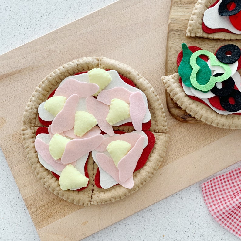 Felt Food Pizza Set, Pretend Play Food, Play Kitchen, Play House ...