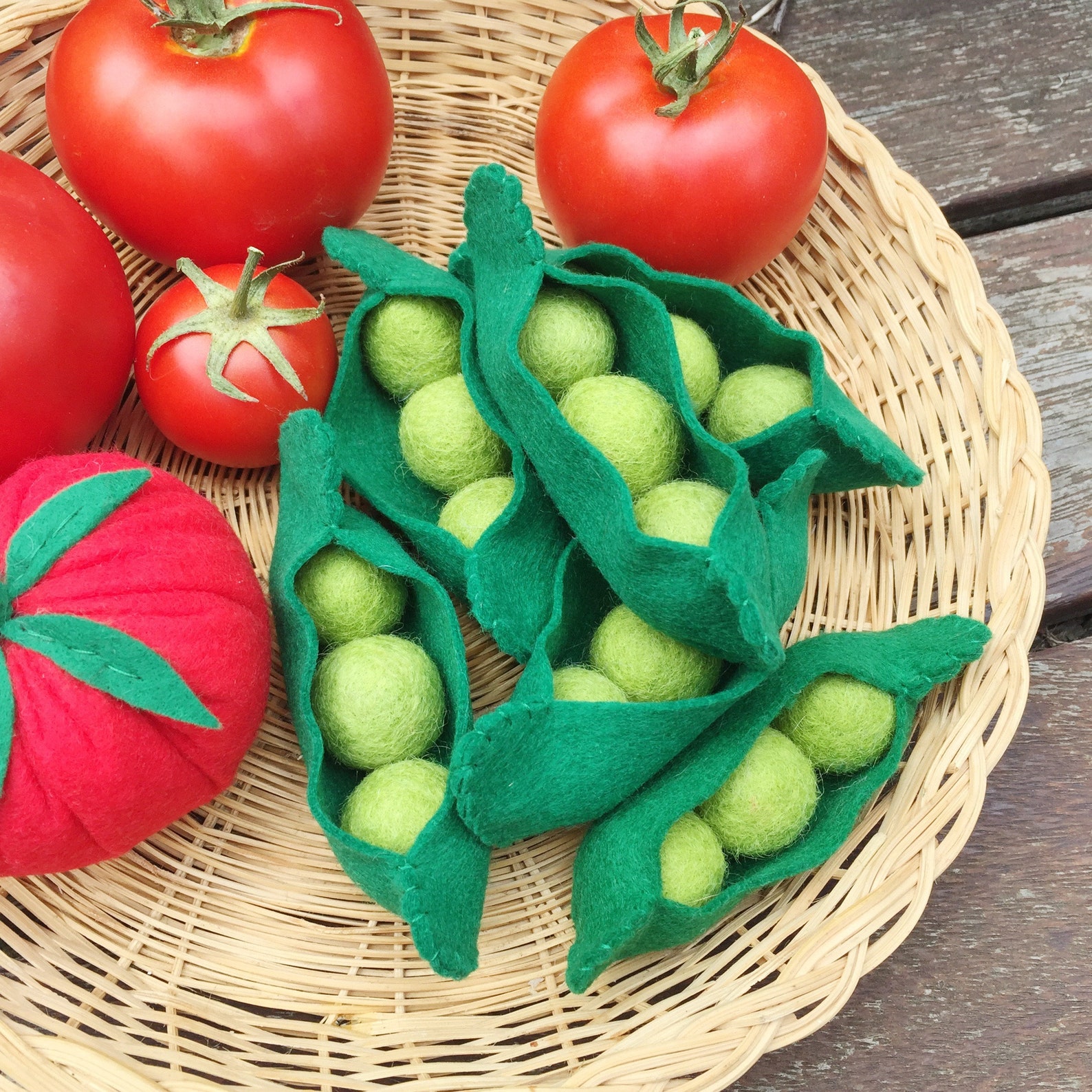 Felt Food Pretend Play Vegetables, Felt Play Food Peas in a Pod ...