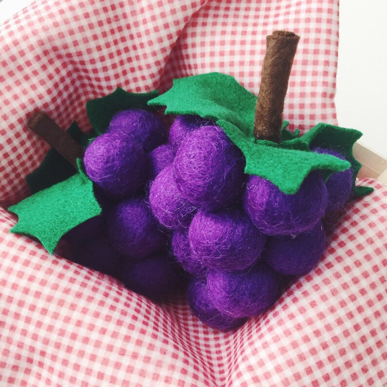 Felt Play Food Grapes Play Kitchen Play Shop Purple Grapes - Etsy