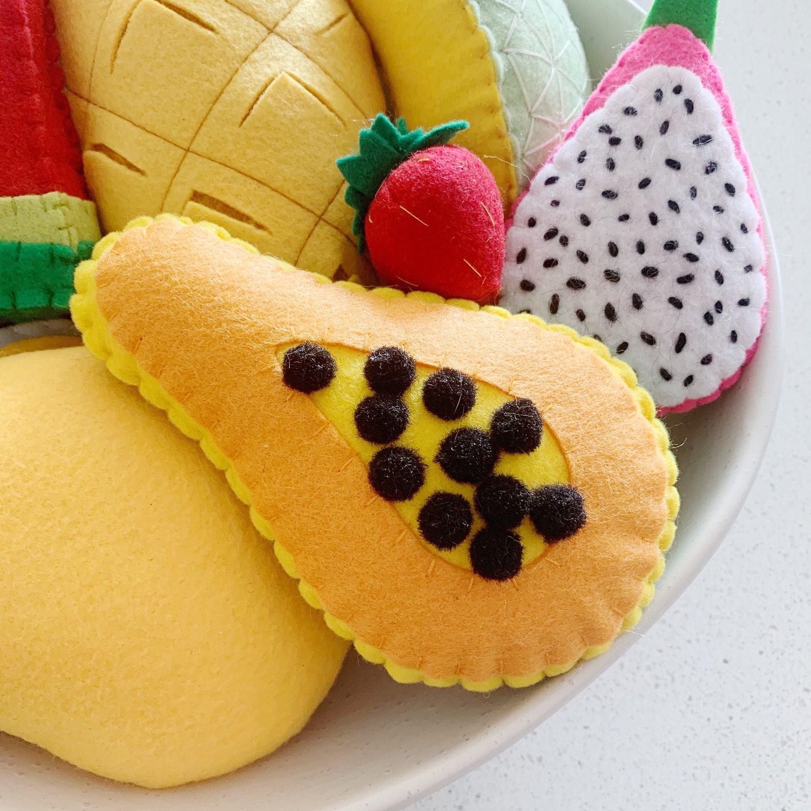 Pretend Felt Food Fruit Felt Papaya Felt Dragonfruit Felt | Etsy Australia