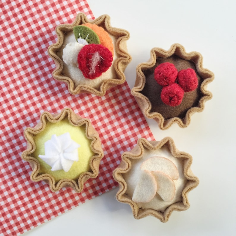 Felt Food Cakes, Pretend Play Tea Party Tarts, Play Kitchen, Play House ...
