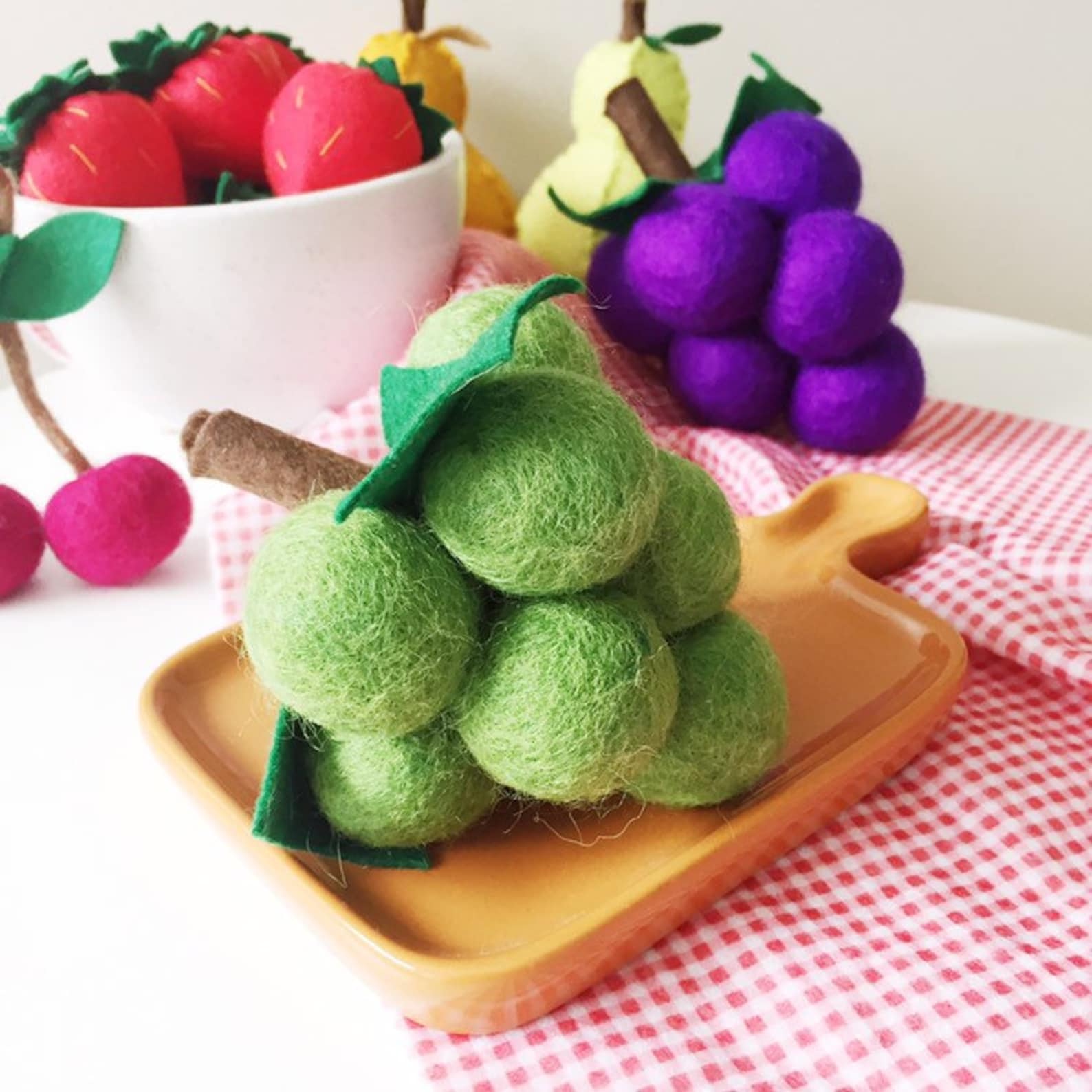 Felt Play Food Grapes Play Kitchen Play Shop Purple Grapes | Etsy