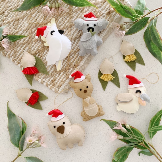 Australian Animals Christmas Decorations Tree Ornaments Felt - Etsy
