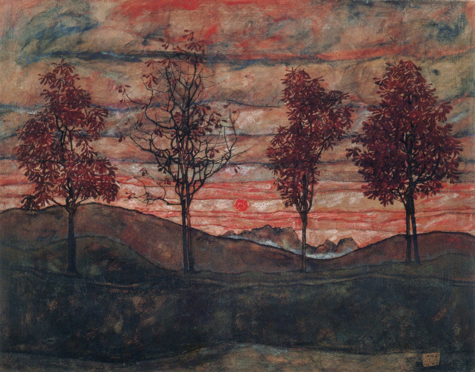 Four Trees by Egon Schiele - Etsy
