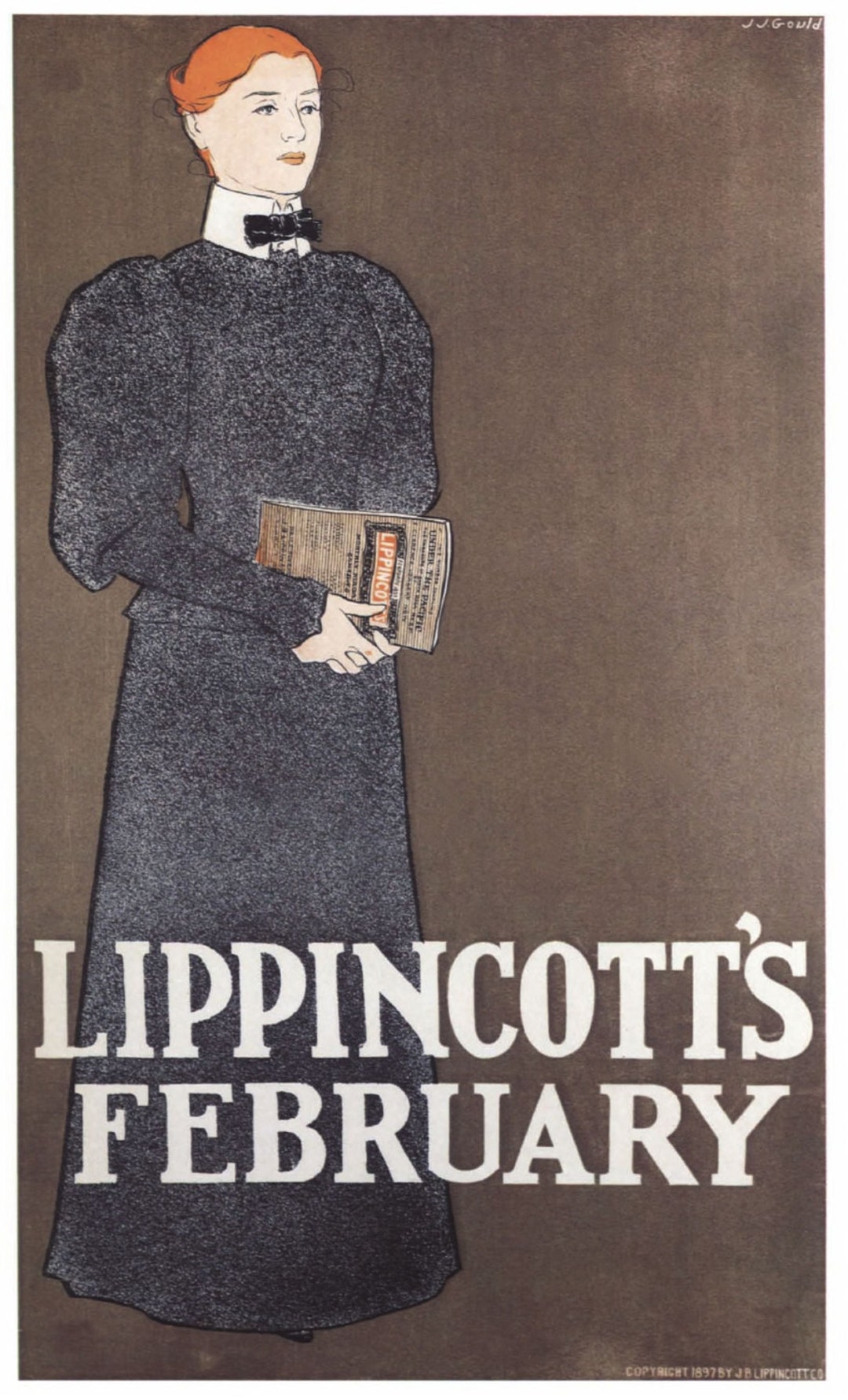 Vintage Poster Lippincott's February 1897 Art Nouveau Home Decor Wall ...