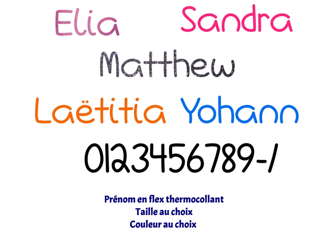 Iron on Personalized Firt Name Font 19 - Color and Size of Your Choice ...