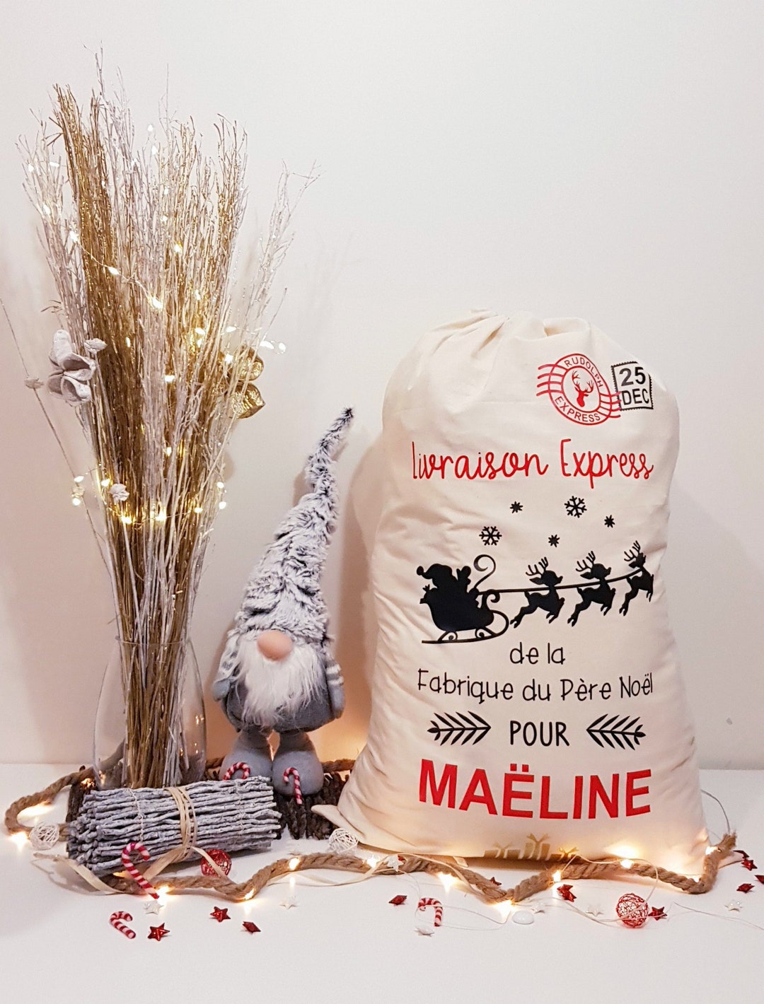 Personalized Santa Claus Sack- Model Santa's Sleigh - Customized ...