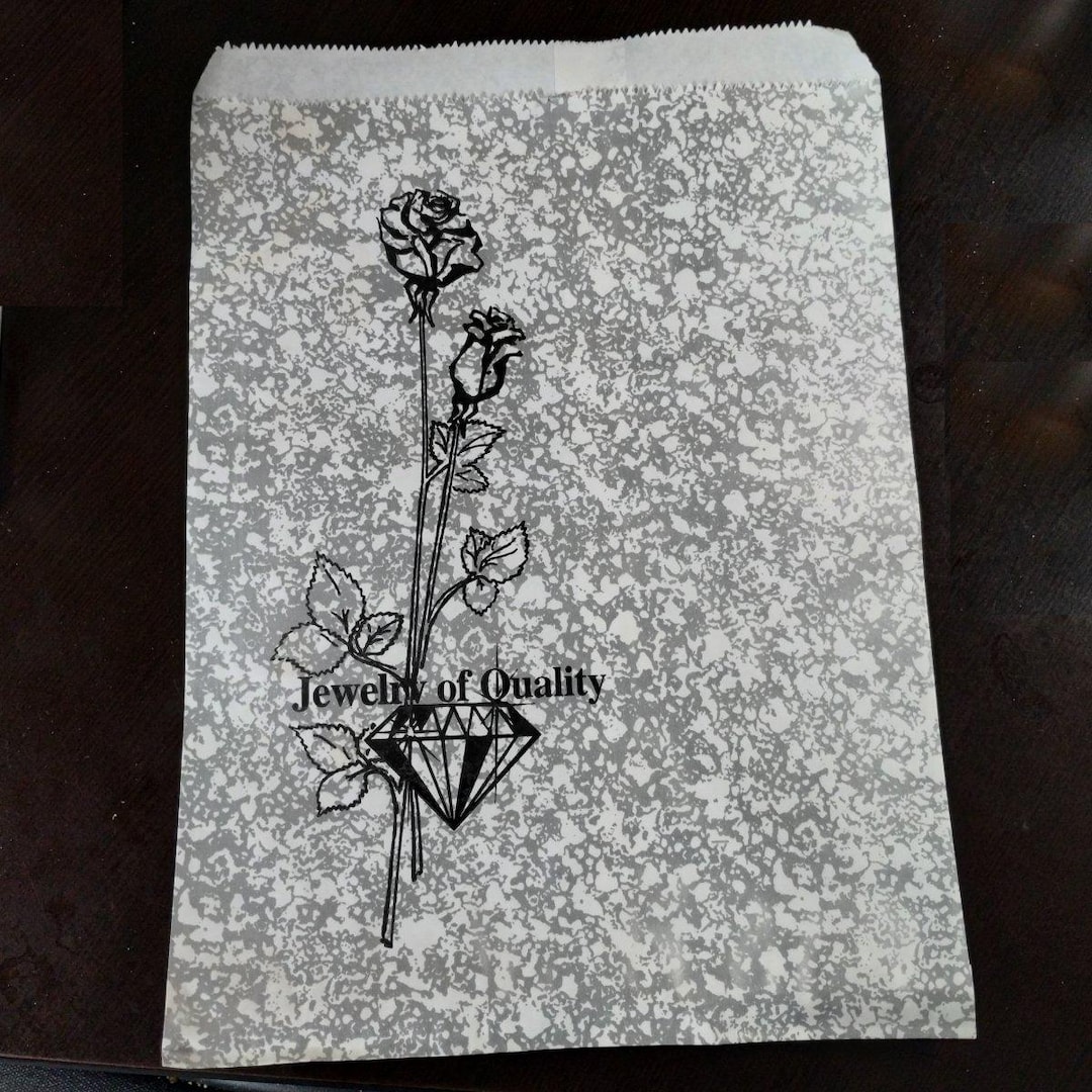 Vintage Style Paper Bags - Rose & Diamond Jewelry Packaging (8-1/2"x12 ...