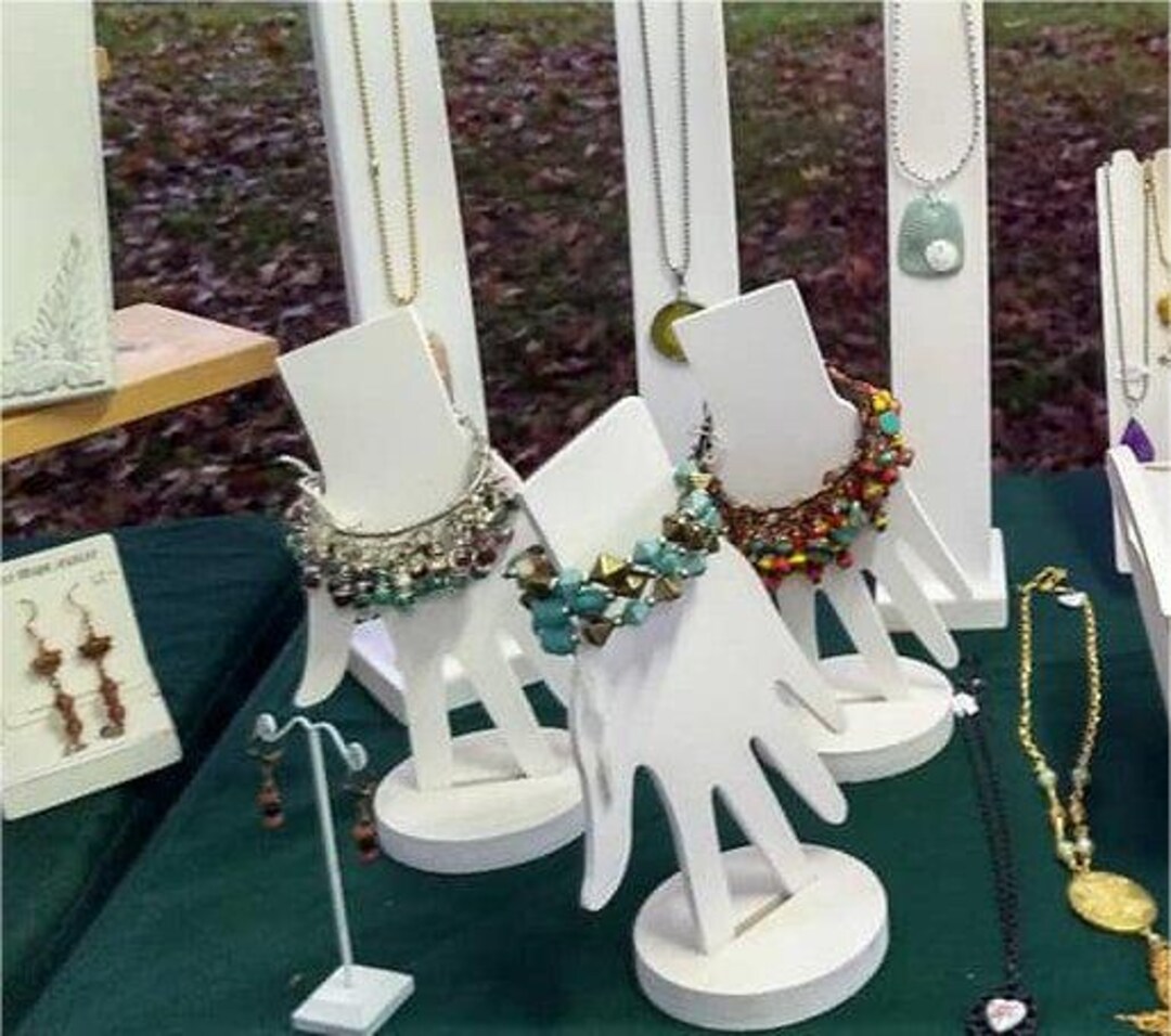 Destash 6 Pcs Real Wooden Hand Form Jewelry Display Set, 2 Way Design ...