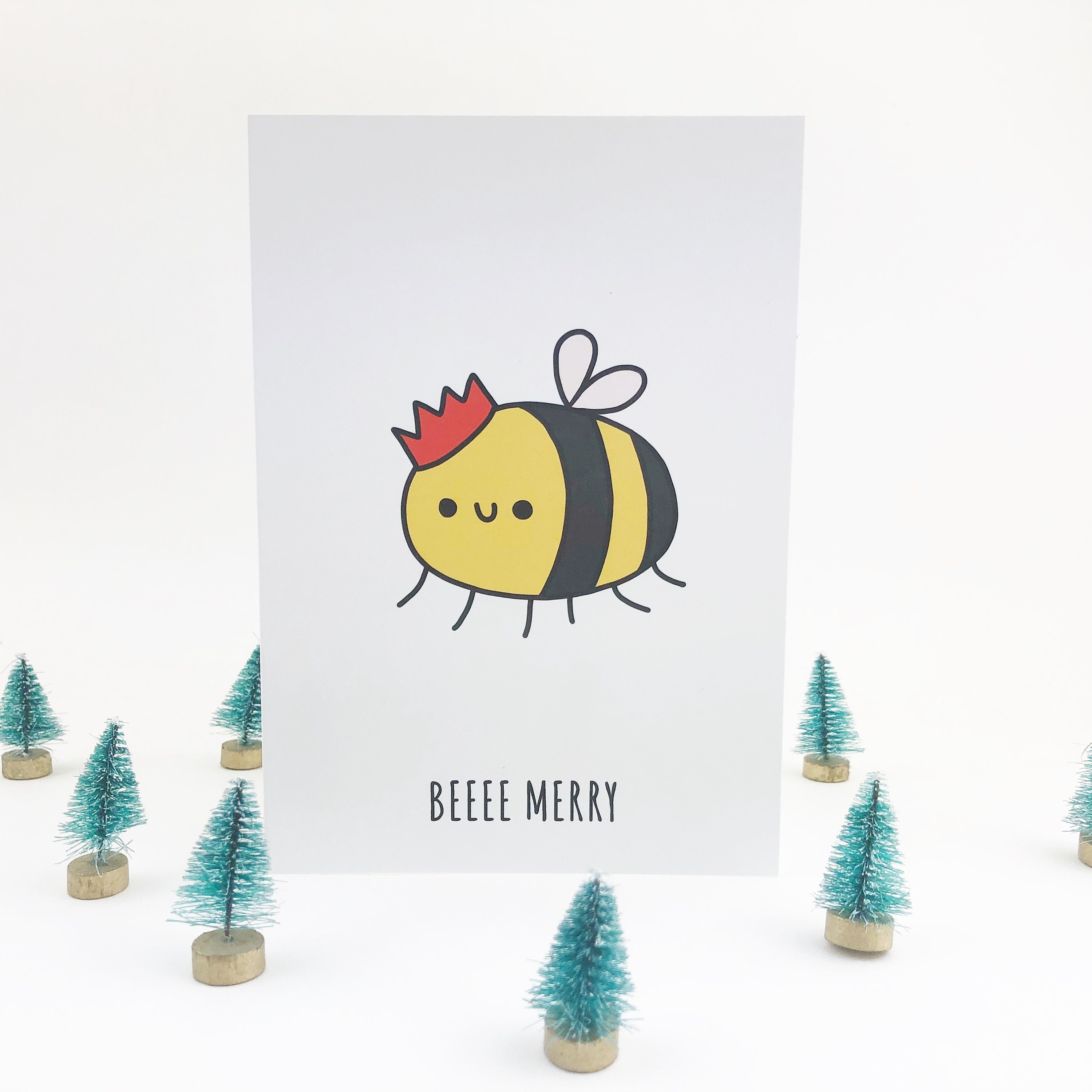 Cute Christmas Card Funny Pun Card Merry Christmas bee | Etsy
