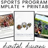 Multi-page Bi-fold Program Template, Sports Team Program or Church Program, Wedding and School ...