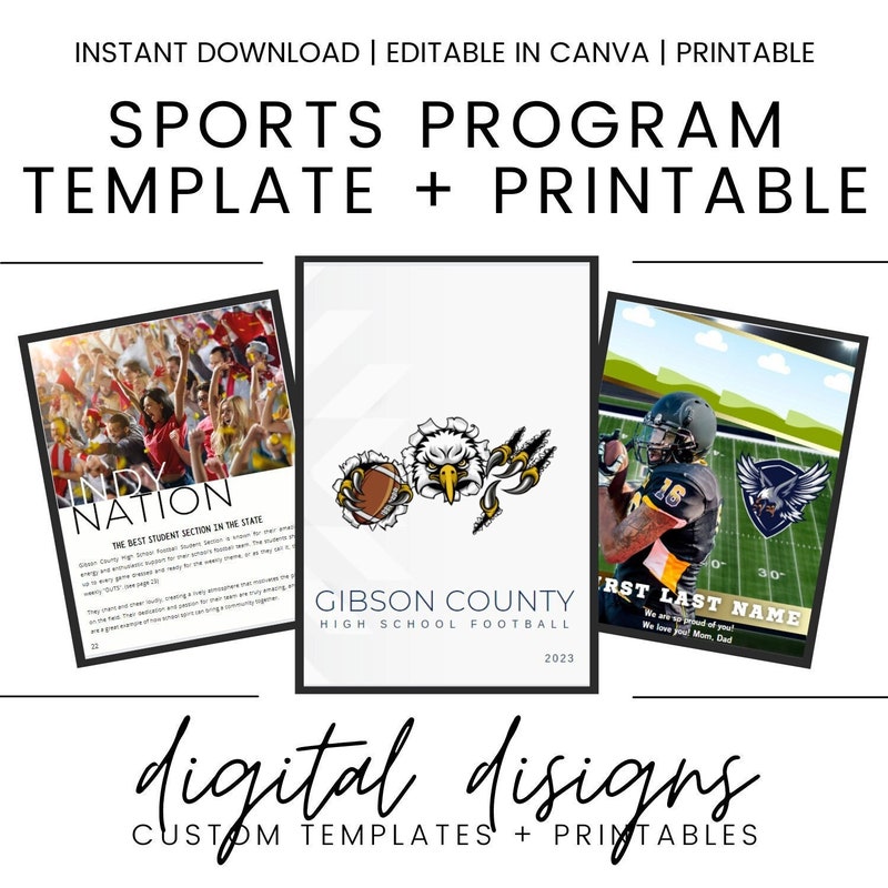 Football Program Ad Template - Etsy