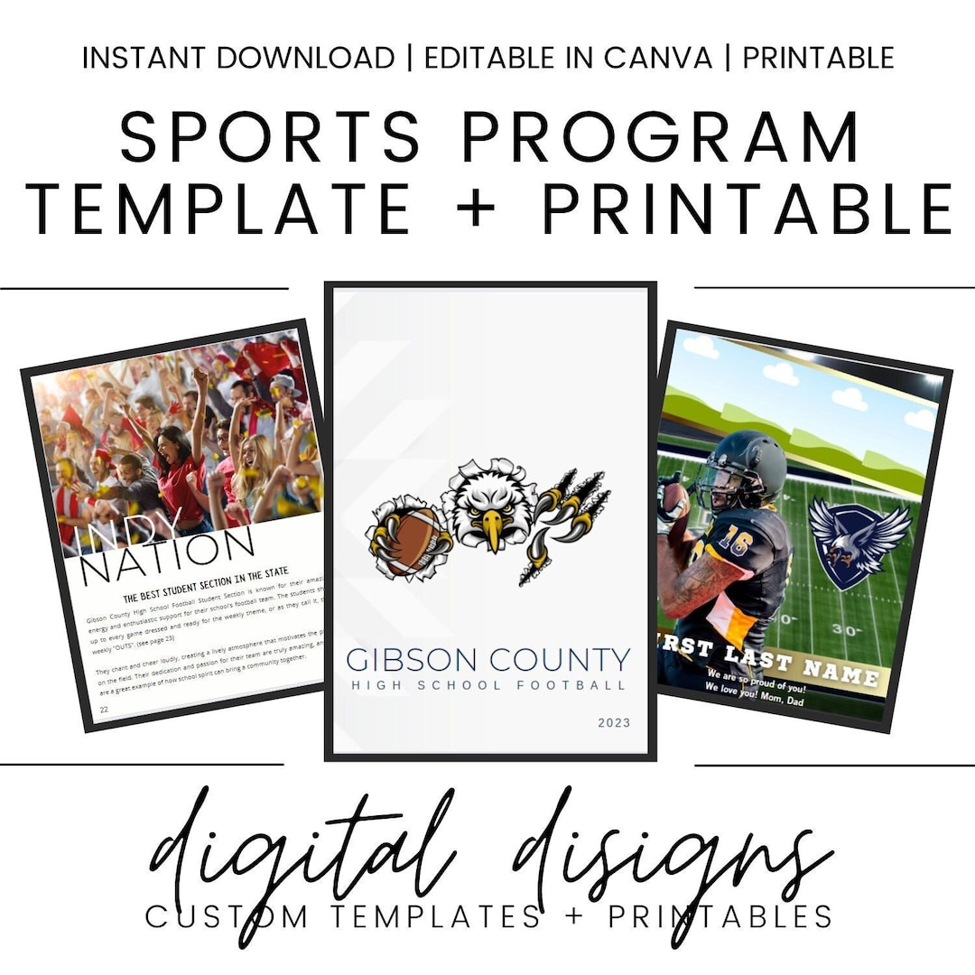 8.5x11in Custom Sports Program Template, 30+ Pages, Editable, Printable ...