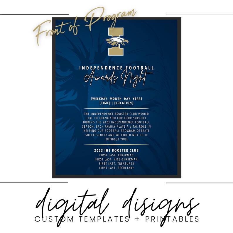 Custom Athletic Awards Banquet, Program Template, Editable in Canva ...