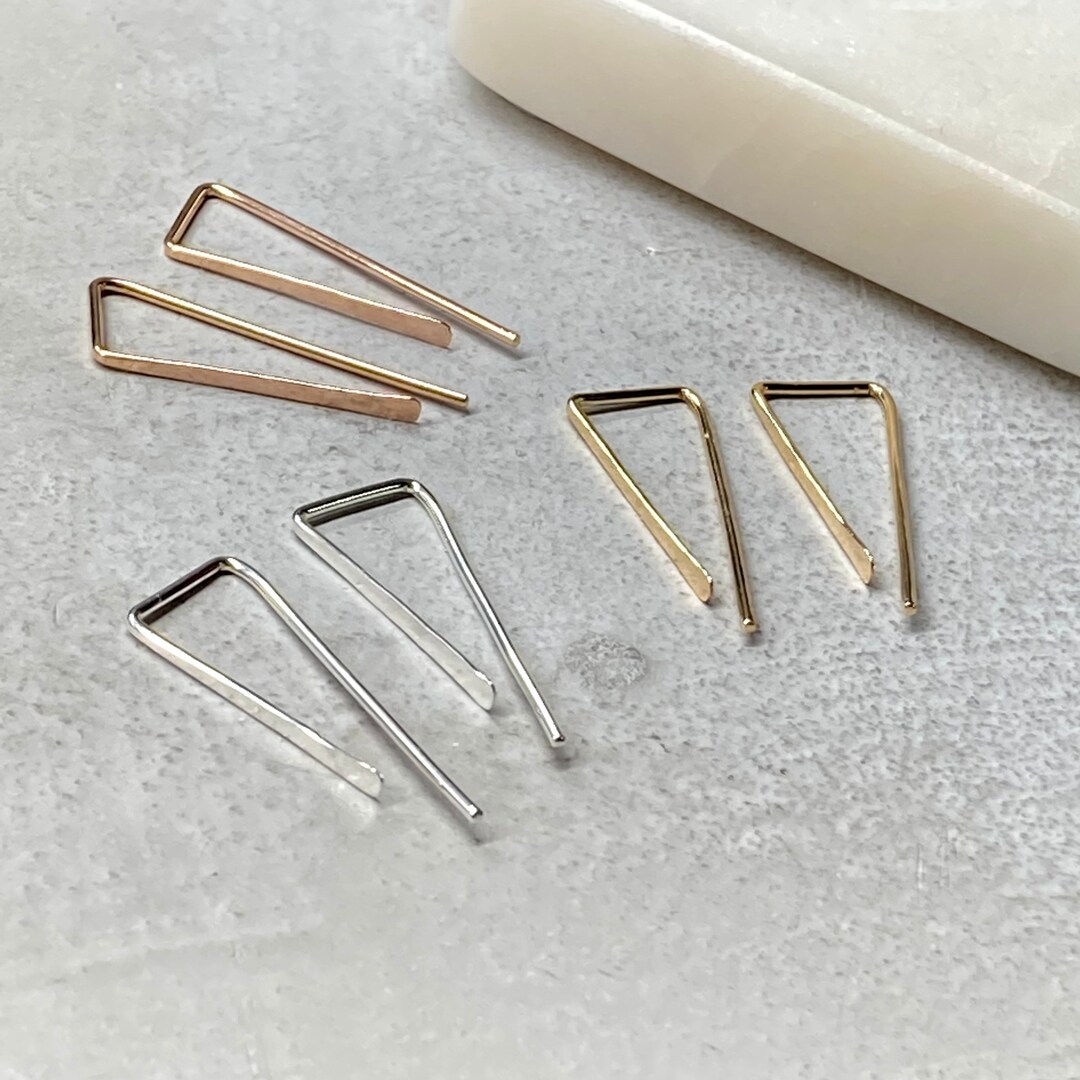 Dainty Hammerd Line Threaders, 25mm Modern Open Hoops, Small 1 Inch ...