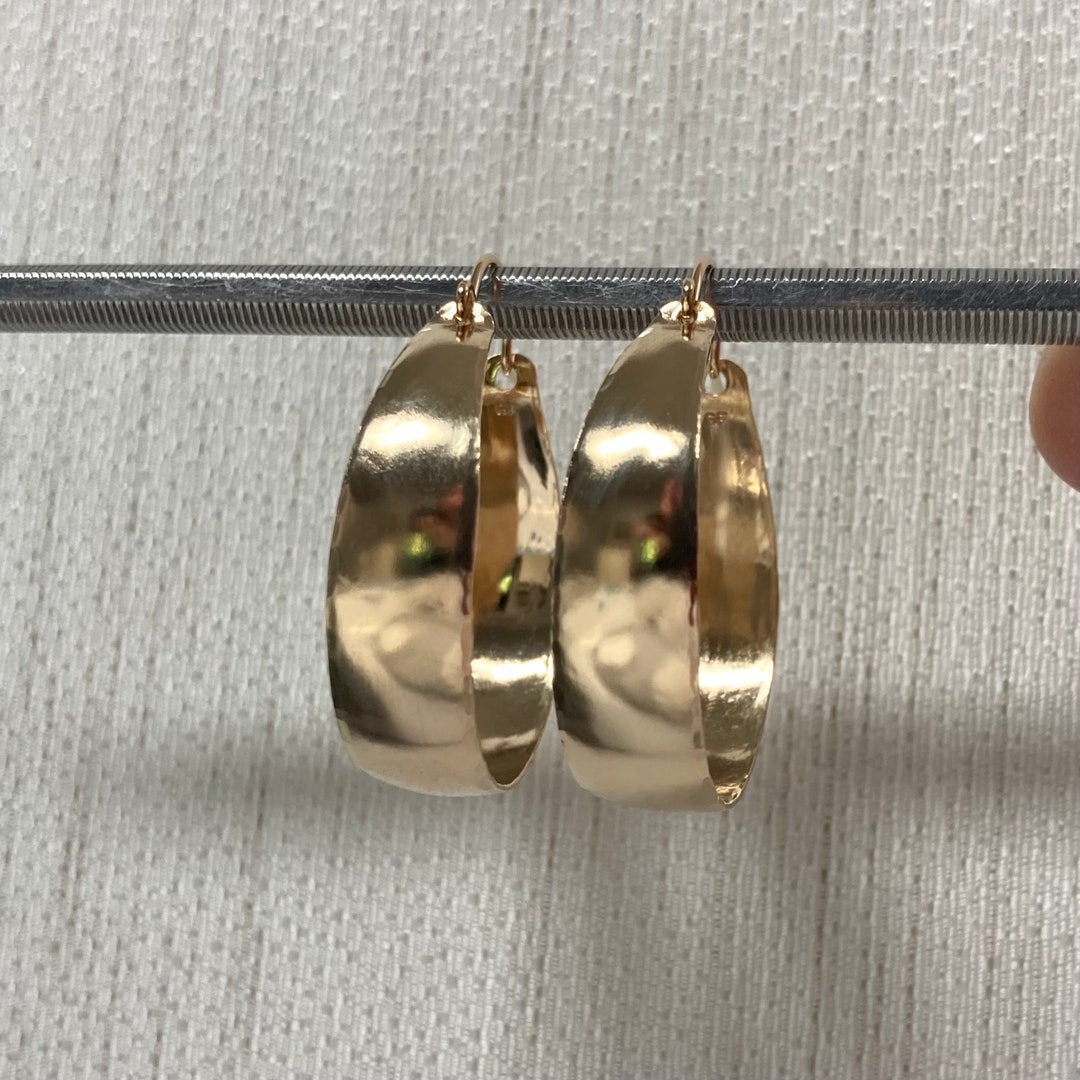 32mm Tapered Basket Hoops: 14k Gold Filled, 10mm Wide Domed 1.25 Inch ...