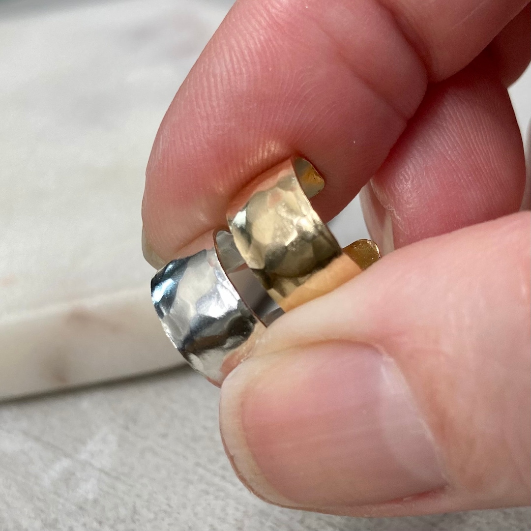 Wide Ear Cuff, Chubby Ear Conch, Smooth or Hammered Domed Ear Conch ...