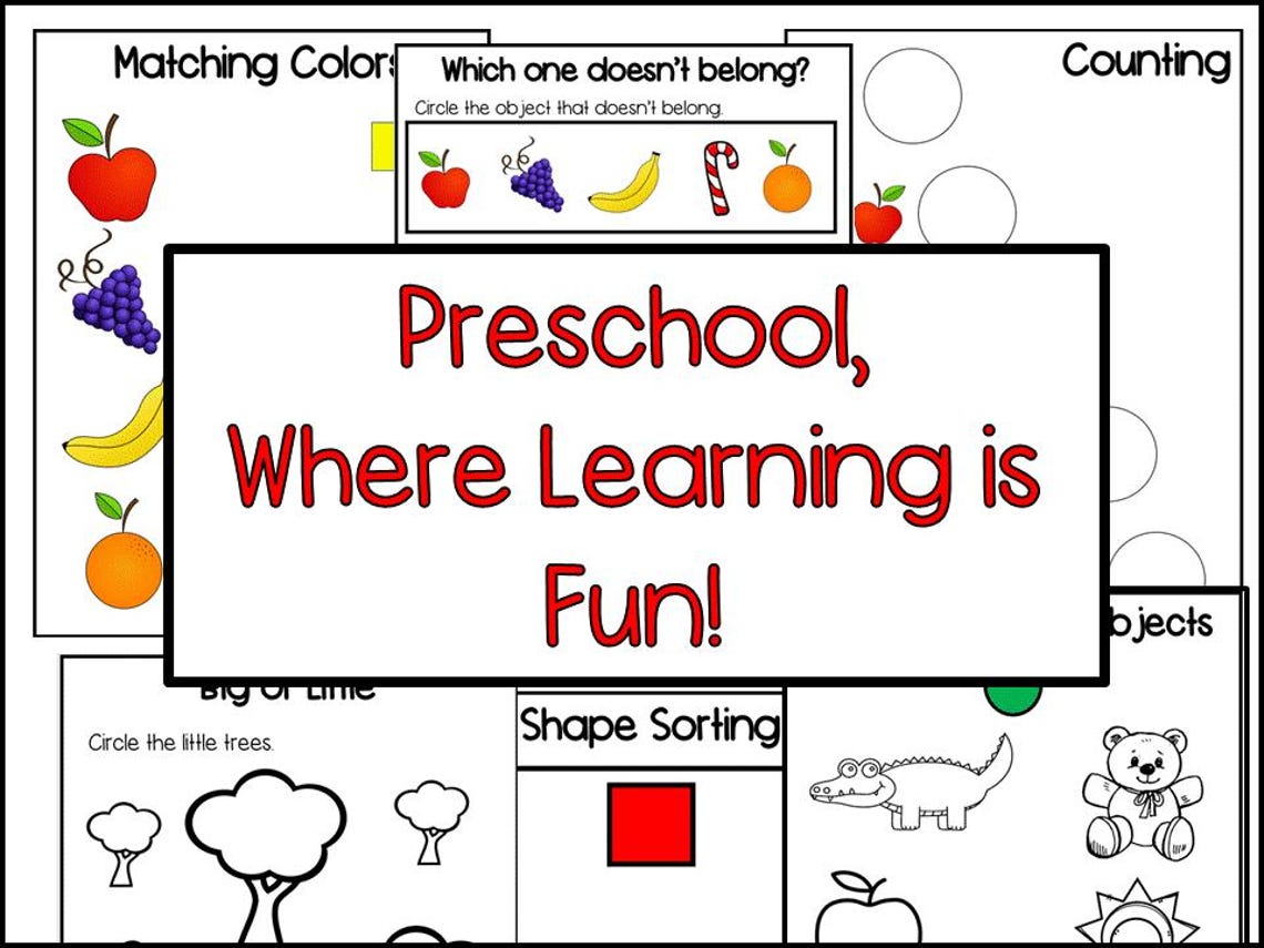 Preschool Activities: Preschool Practice Worksheets - Etsy