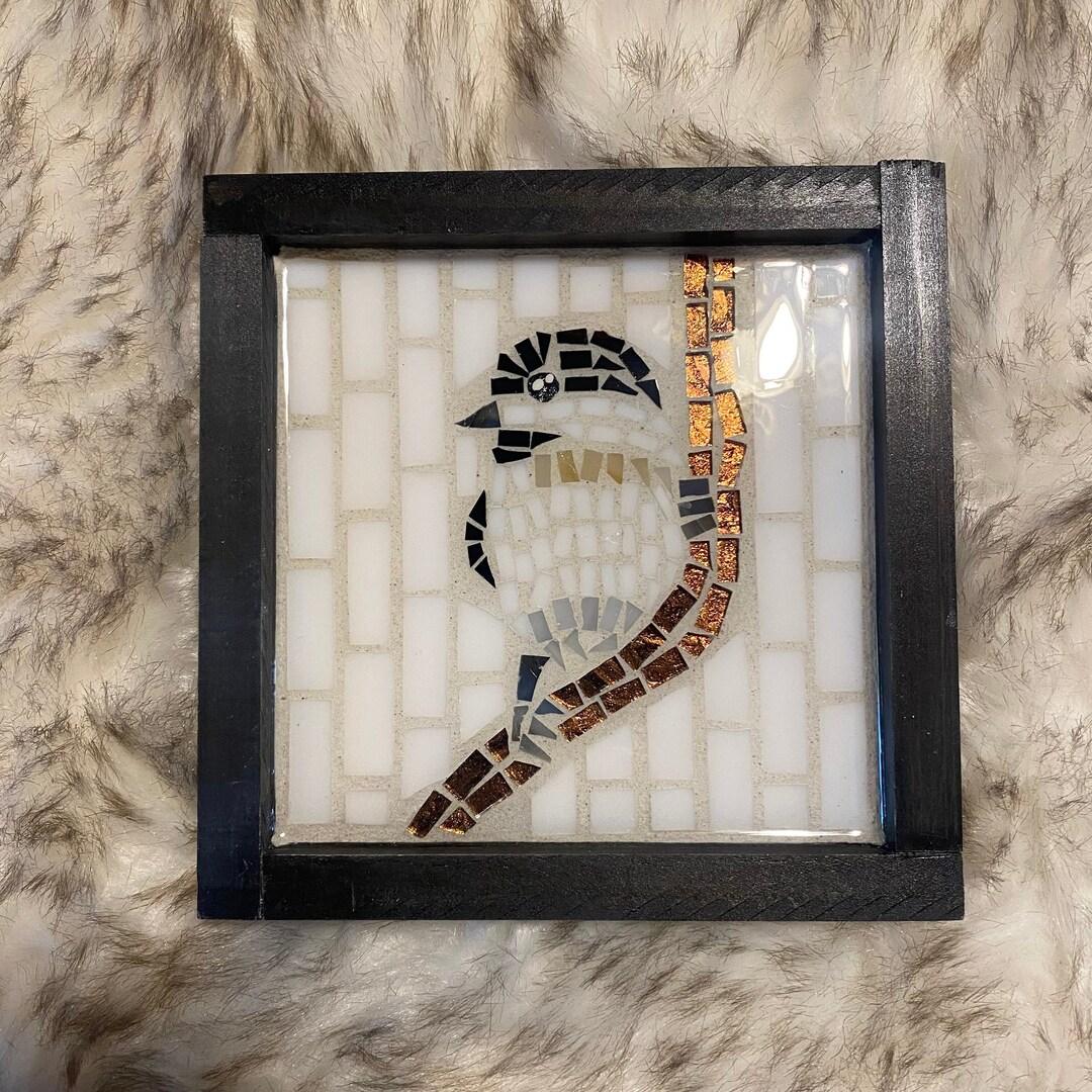 Hand Tiled Stained Glass Mosaic: Mountain Chickadee Series No - Etsy