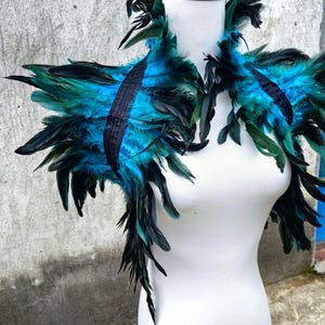 Large Feathers SHAWL Shrug Shoulders Feathers Cape Halloween Costume ...
