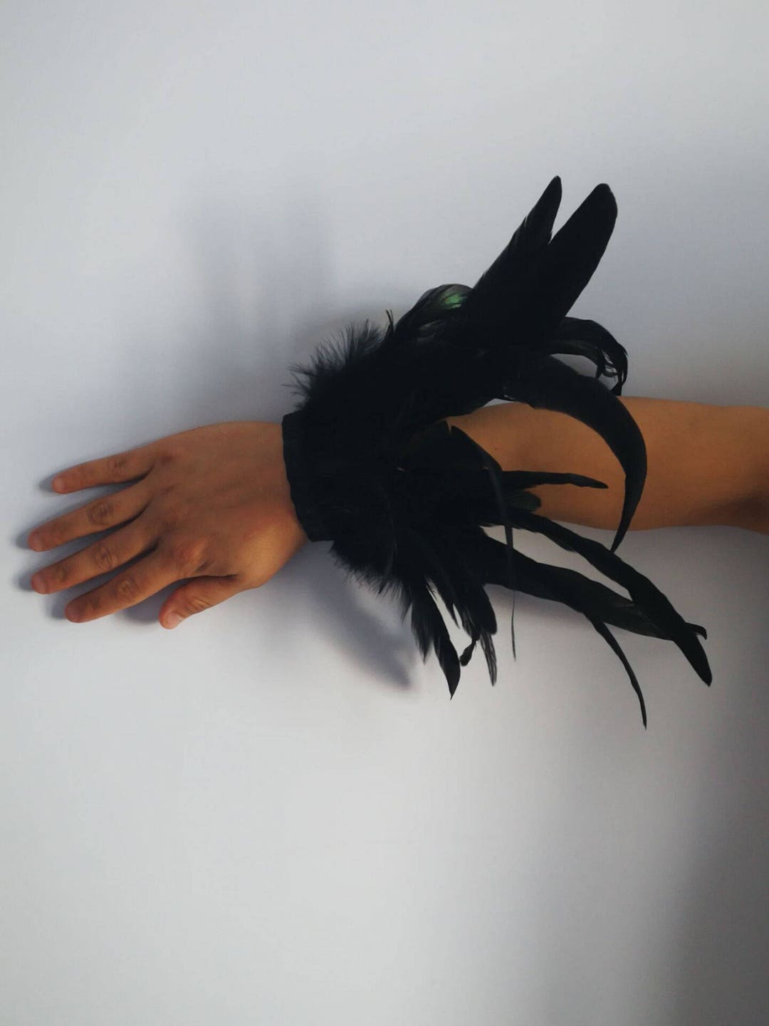 2pieces/one Pair Set Gothic Feather Wrist Cuffs Armbands Victorian ...