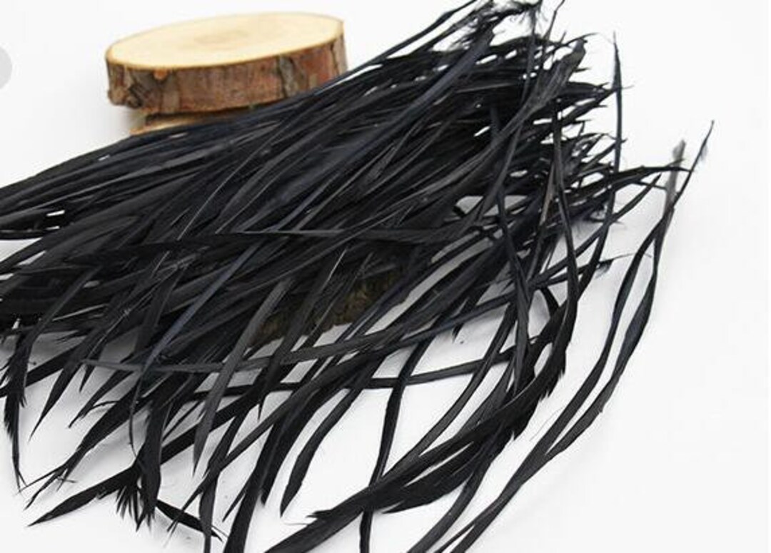 15-20cm 10pcs Hand Trimmed Goose Sword Feather for Wedding Decor Black ...