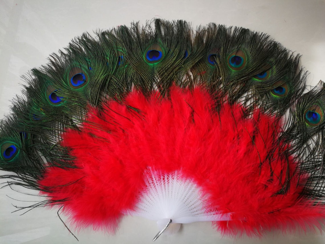 3875cm Red Peacock Large Feather Fan Burlesque Dance Feather - Etsy