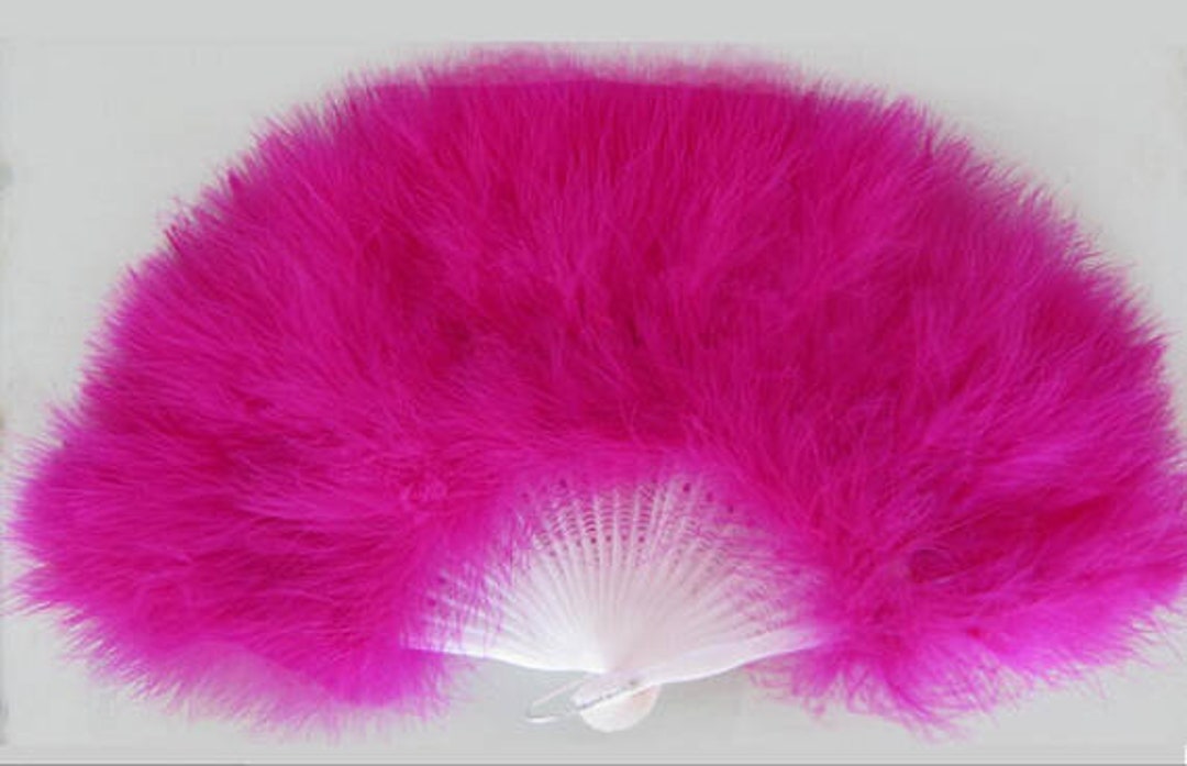 30*50cm Hot Pink Feather Fan Burlesque Dance Feather Fan Bridal Bouquet ...