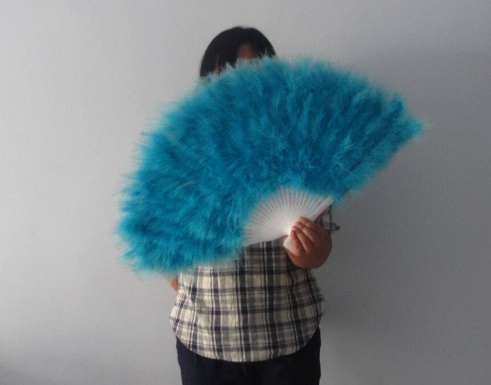 16*32inch Large Feather Fan Burlesque Dance Feather Fan Bridal Bouquet ...