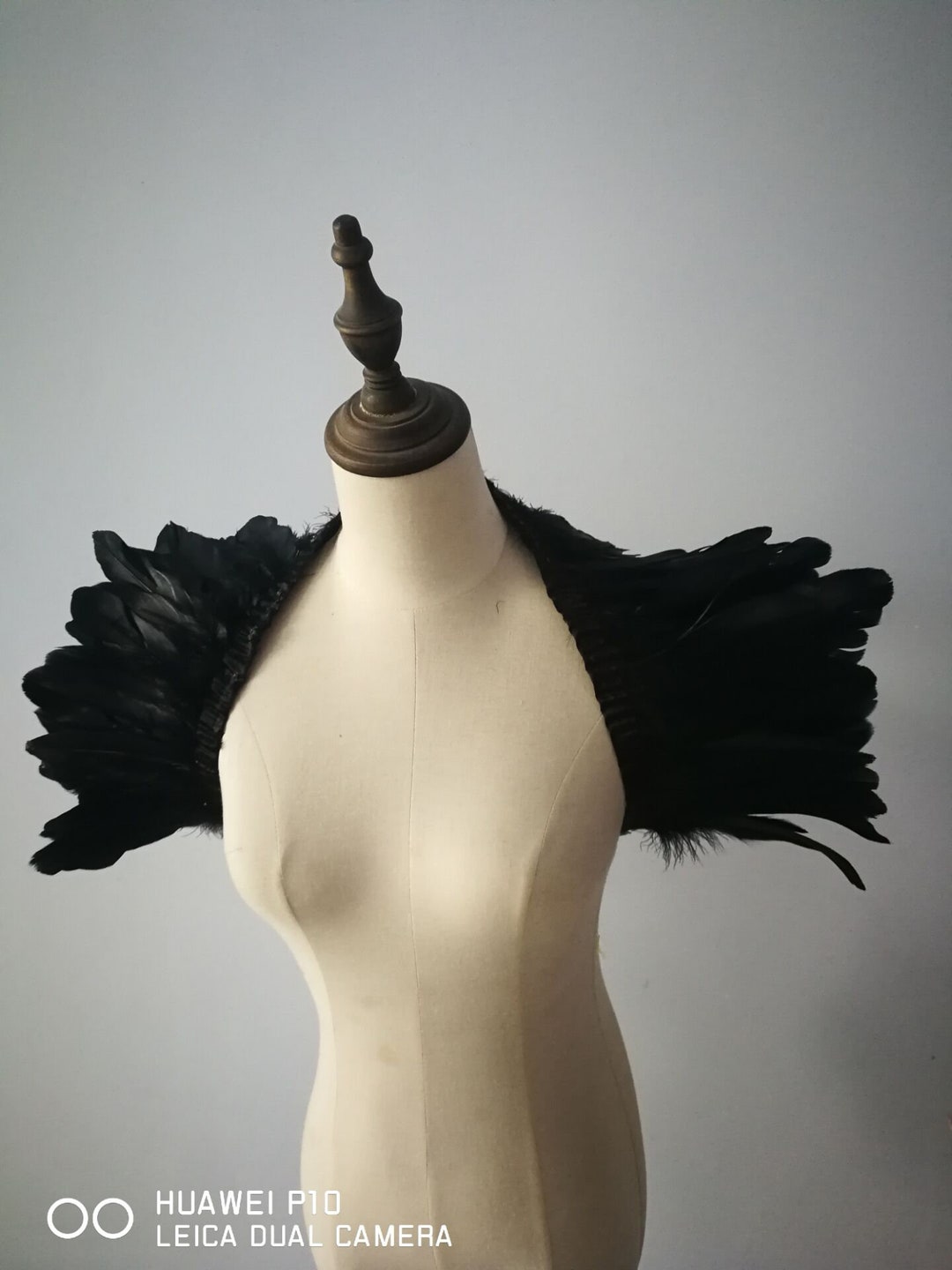 Black Feathers SHAWL Shrug Shoulders Feathers Cape Halloween Costume ...