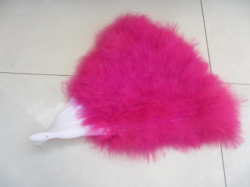 16*32inch Hot Pink Large Feather Fan Burlesque Dance Feather Fan Bridal ...
