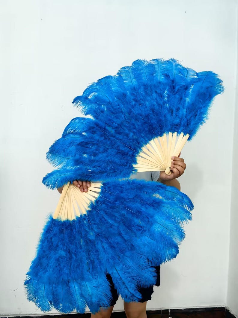 20x36inch Large Ostirch Feather Fan Burlesque Dance Feather Fan Bridal ...