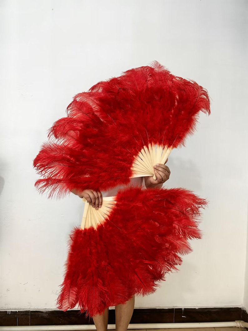 20x36inch Large Ostirch Feather Fan Burlesque Dance Feather Fan Bridal ...