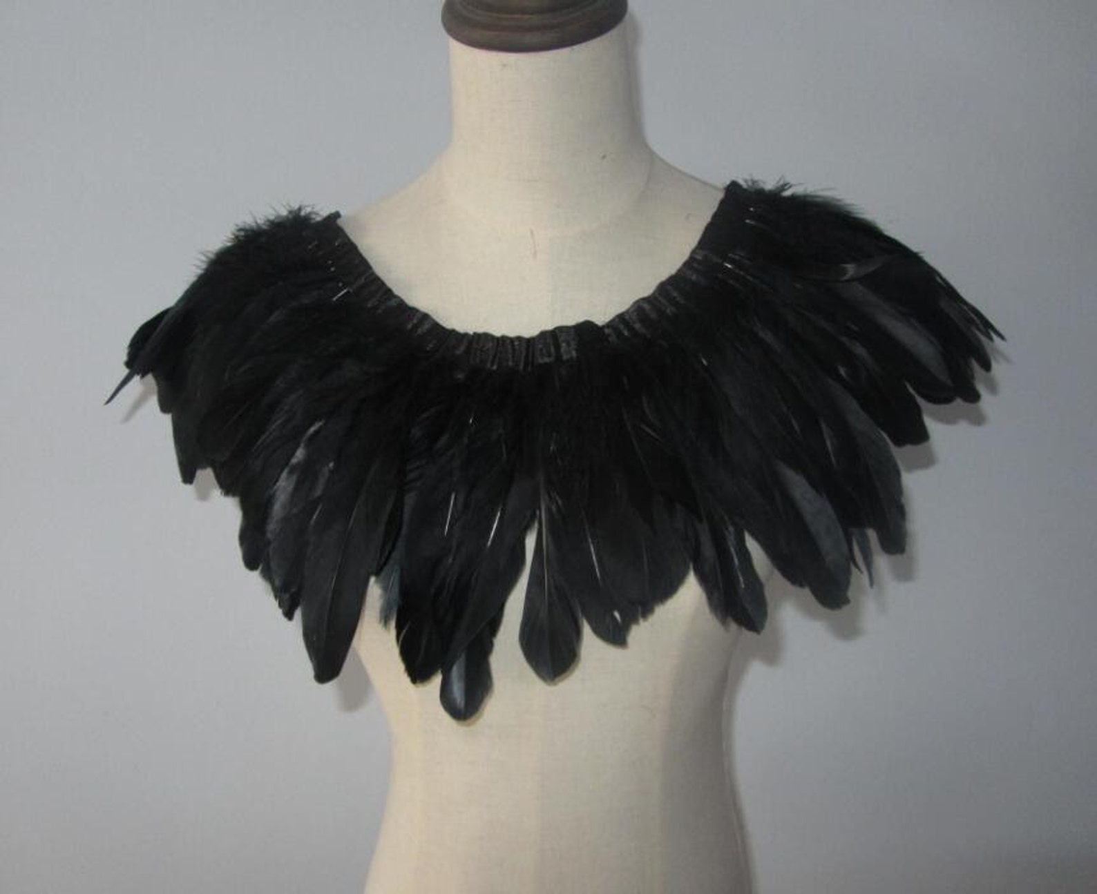 Black Feathers SHAWL Shrug Shoulders Feathers Cape Halloween - Etsy