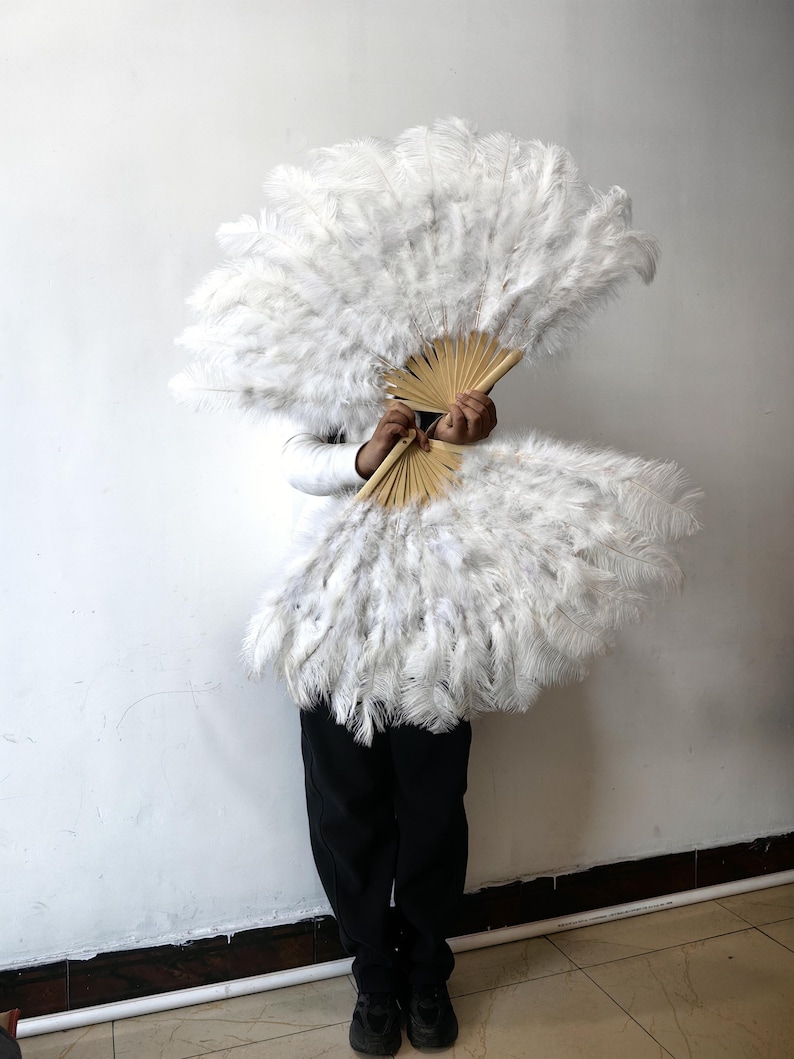 20x36inch Large Ostirch Feather Fan Burlesque Dance Feather Fan Bridal ...