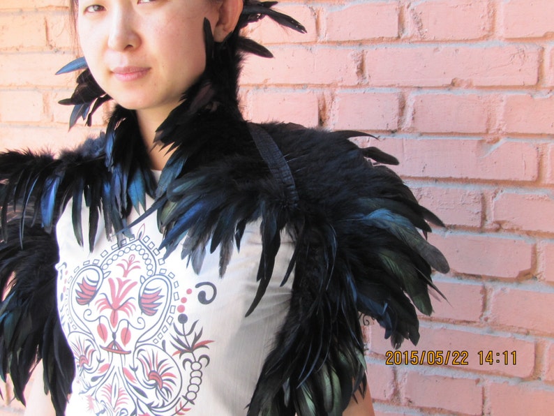 Two Layer Feathers SHAWL Shrug Shoulders Feathers Cape Halloween ...