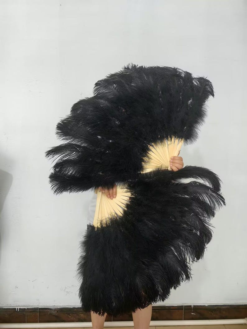 20x36inch Large Ostirch Feather Fan Burlesque Dance Feather Fan Bridal ...